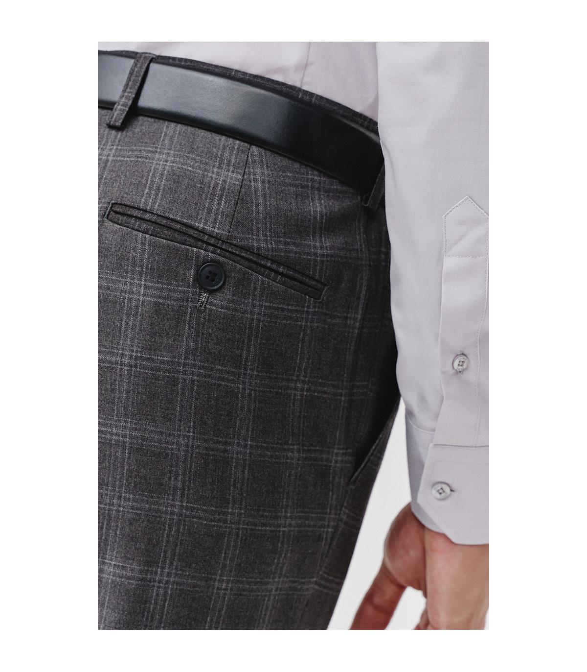 SZARE SPODNIE MĘSKIE W KRATĘ BUFFALO